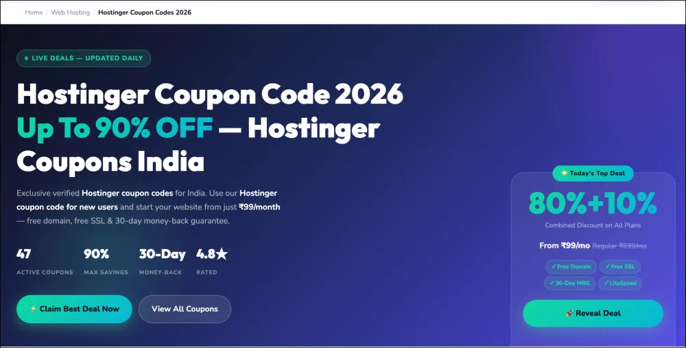 Hostinger Coupon Code For First Time User (June 2026) | Up To 93% OFF ...